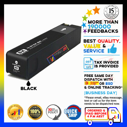 1x NoN-OEM pigment ink 975XBK BLACK for HP pro 452 477 552 HIGH Yield ...