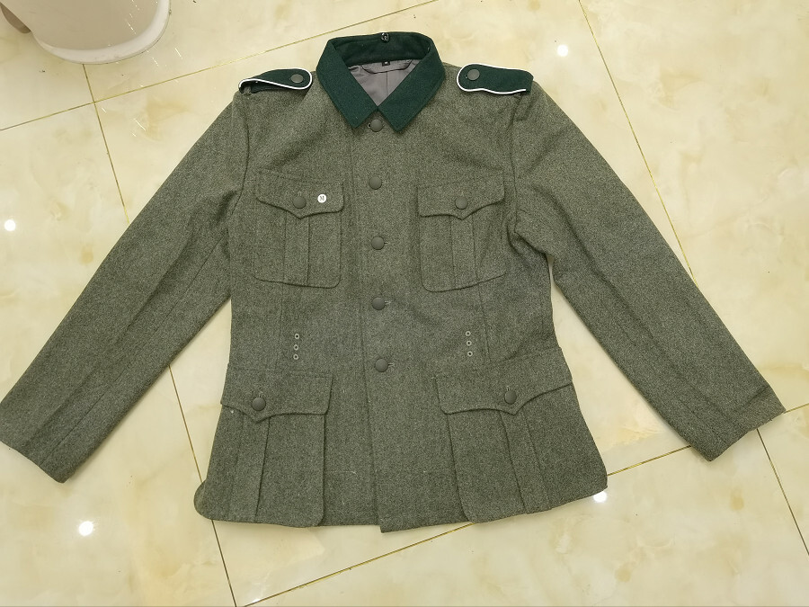 Repro WW2 GERMAN EM M36 FIELD GREY GREEN WOOL TUNIC & TROUSERS SIZE M ...
