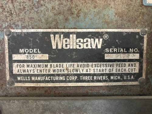 Wellsaw Model 850 Horizontal Bandsaw | eBay