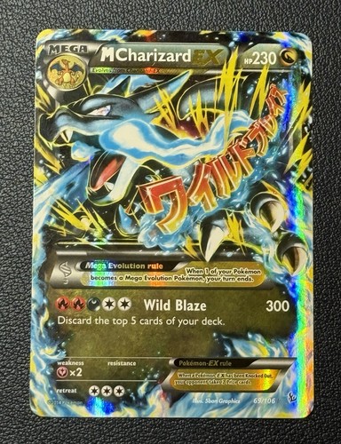 2014 Pokemon Card Mega M Charizard EX 69/106 XY Flashfire Ultra Rare ...