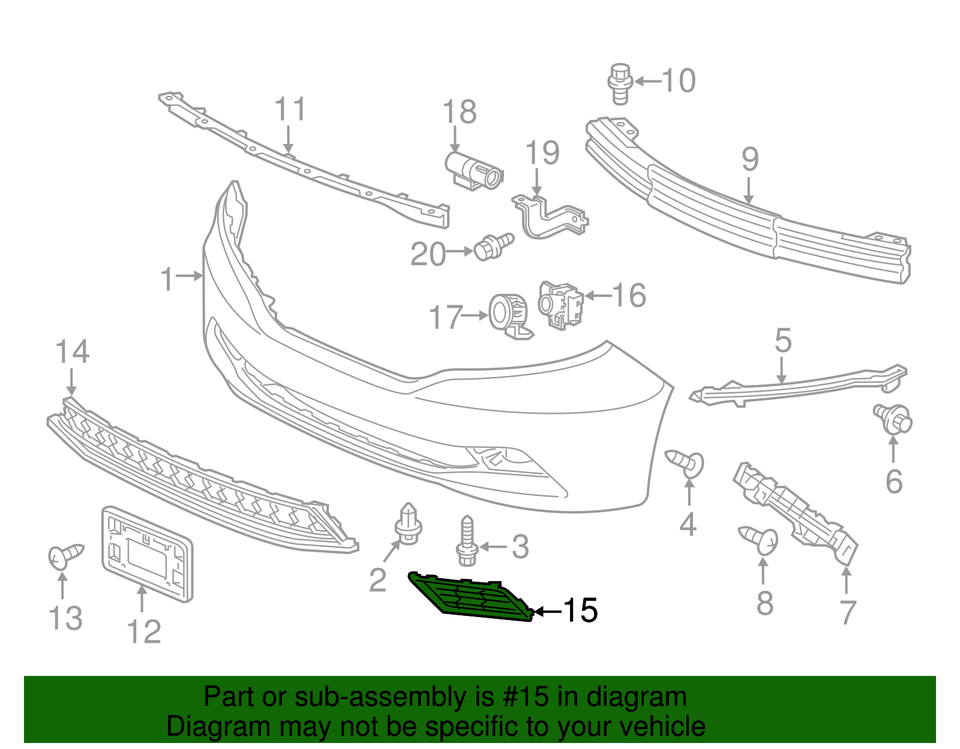 Genuine Honda 2011-2013 Honda Odyssey - Cover R Fog Light 71103-TK8-A00 ...