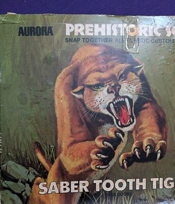 Original Vintage 1971 Aurora Prehistoric Scenes Sabertooth Tiger Model ...