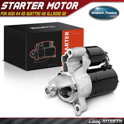 Starter Motor for Audi A4 2010-2016 A5 2010-2017 A5 2010-2014 2.0L 1 ...