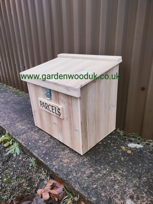 Doorstep Wood Parcel Box. Porch Parcel Storage Box. Handmade Wooden ...