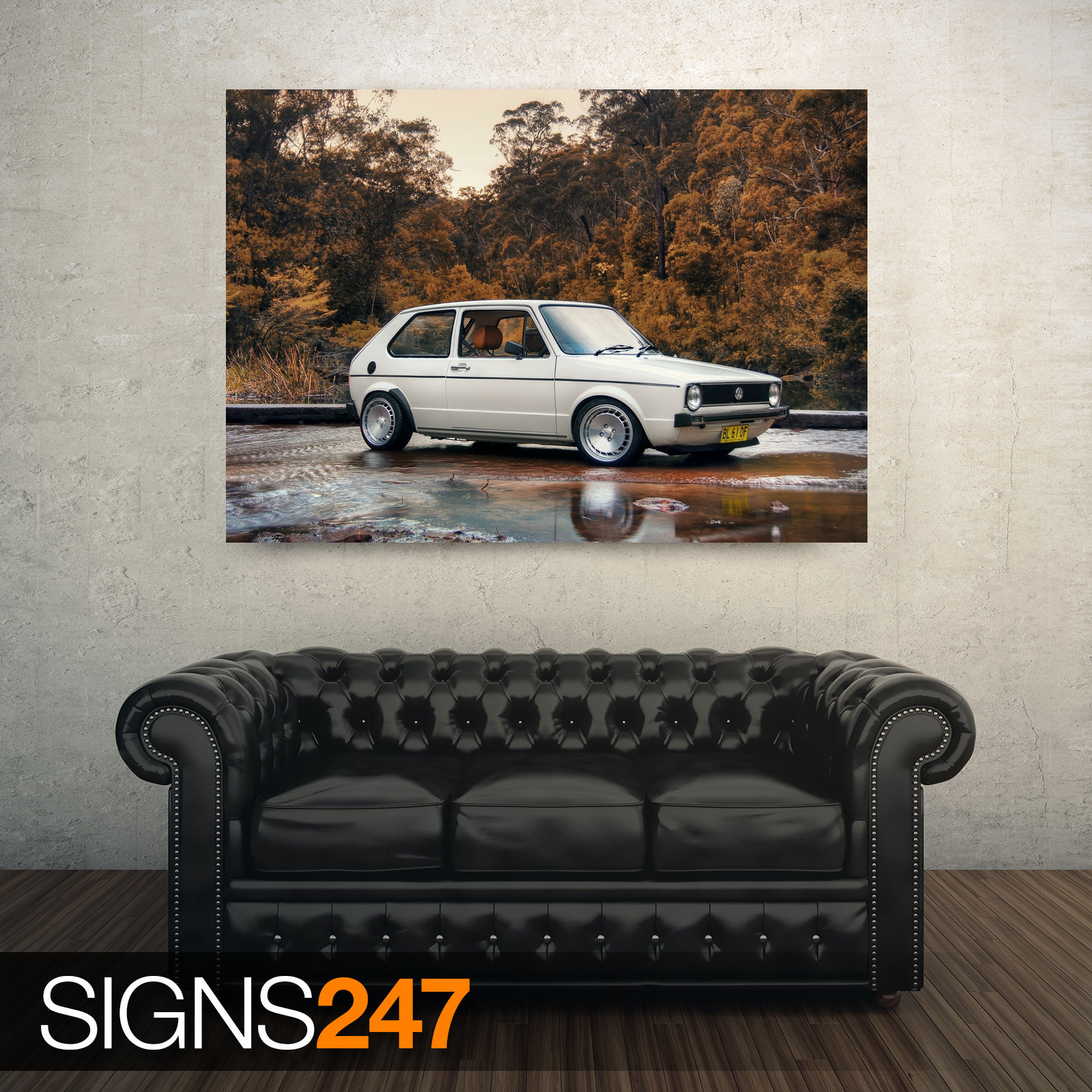VW GOLF MK1 poster - timeless classic car art print featuring iconic ...