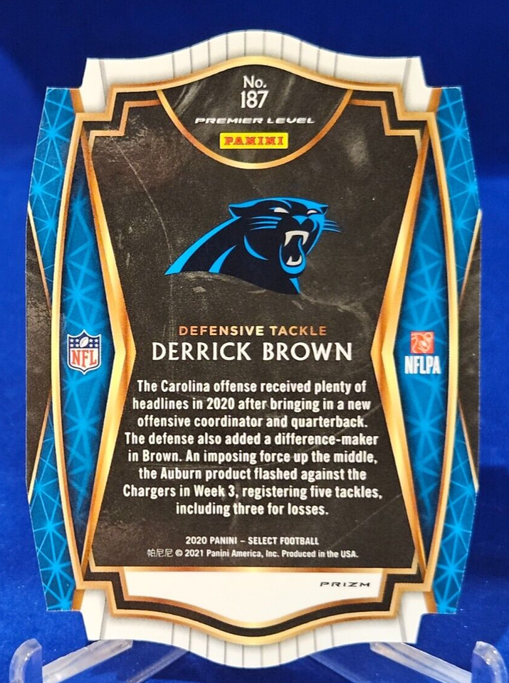 2020 Select DERRICK BROWN Red Die Cut Rookie Parallel Prizm Premier ...