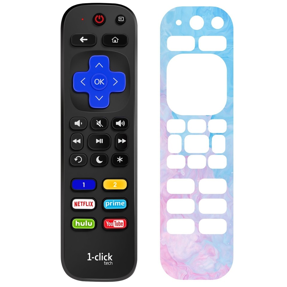 Remote w/Skin for All Roku TV/ for Roku Express/4K+/Ultra/ 4/3/2/1 Box ...