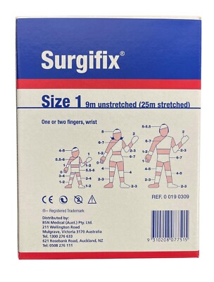 Surgifix Tubular Net Bandage Size 1 - 18mm Unstretched (7751) 9 meters ...