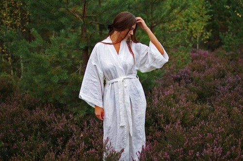 Indian Plain White Long Kimono Cotton Bath Robes Maxi Night Maxi Gown ...