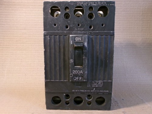 GE TQD TQD32200 3 Pole 200 Amp 240V Silk Screen Circuit Breaker FLAWED ...