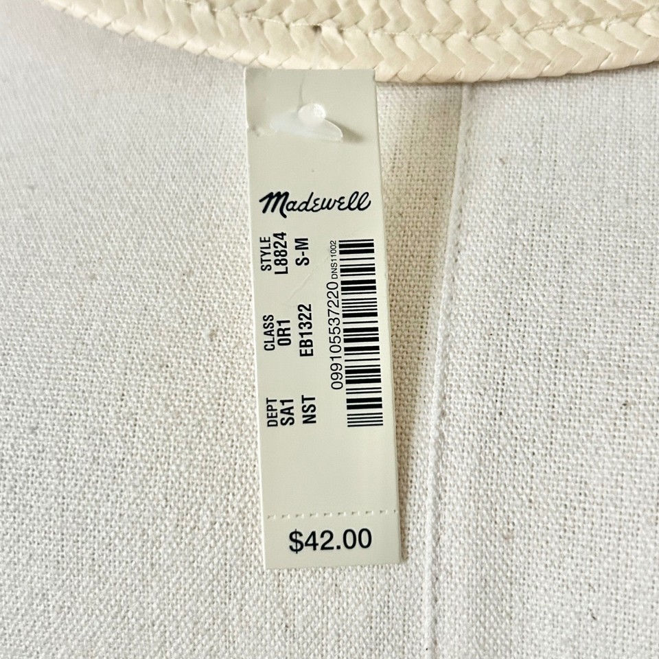 NEW Madewell Biltmore Straw Hat Panama Style Ribbon Bow Women's | eBay