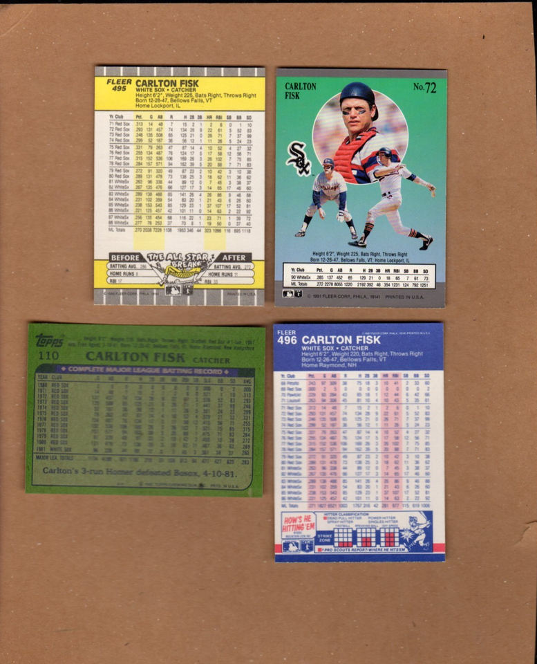 Carlton Fisk 4-card lot HALL OF FAME CHECK THEM OUT | eBay