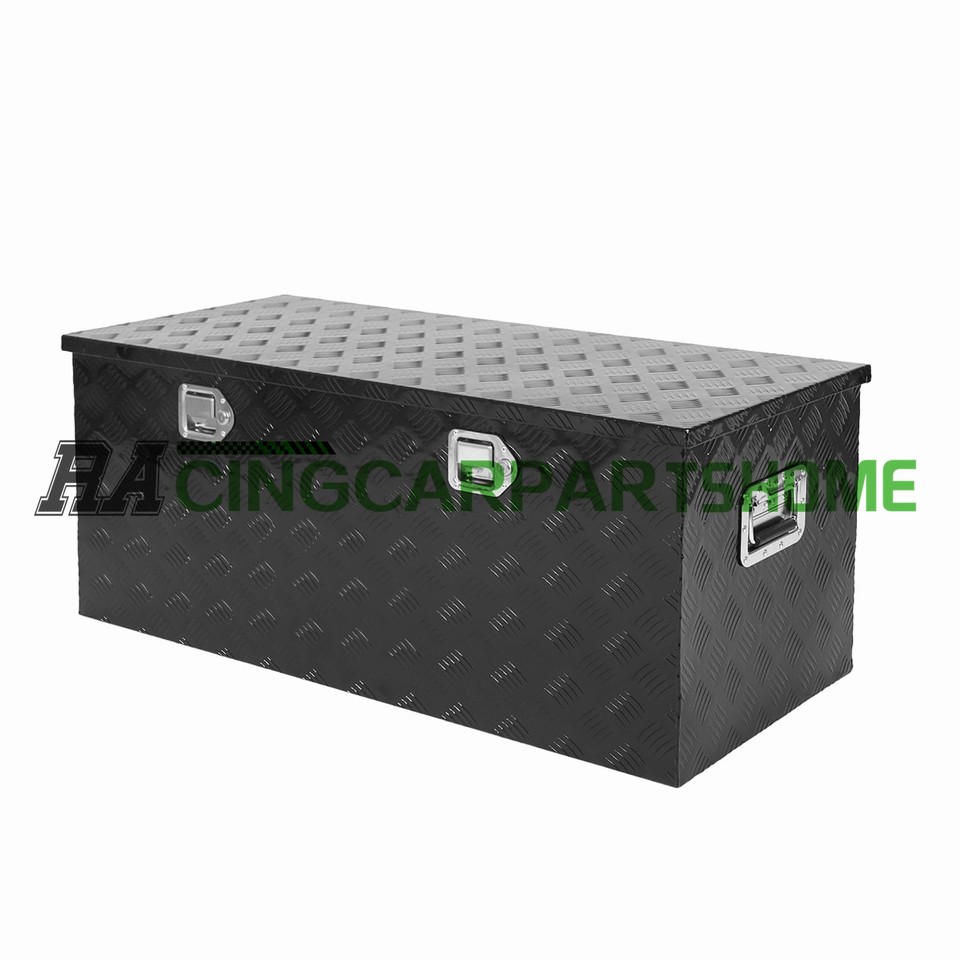 44" Aluminum Stripes Plated Tool Box Pick Up Truck Bed RV Trailer w ...