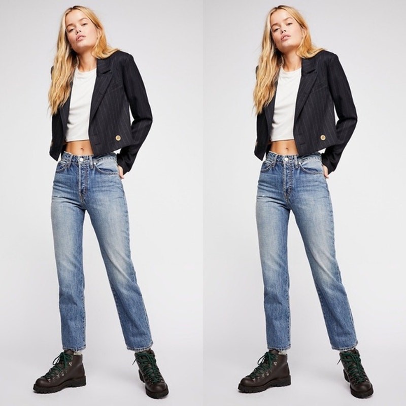 Free People Sandrine Rose Straight Leg Button Fly Jeans Size 30 | eBay