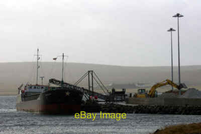 Photo 6x4 MV River Trader at Baltasound pier Loading with talc. c2015 ...