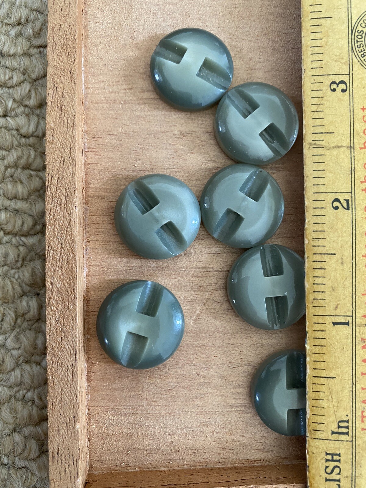 7 green grey vintage buttons 2cm | eBay UK