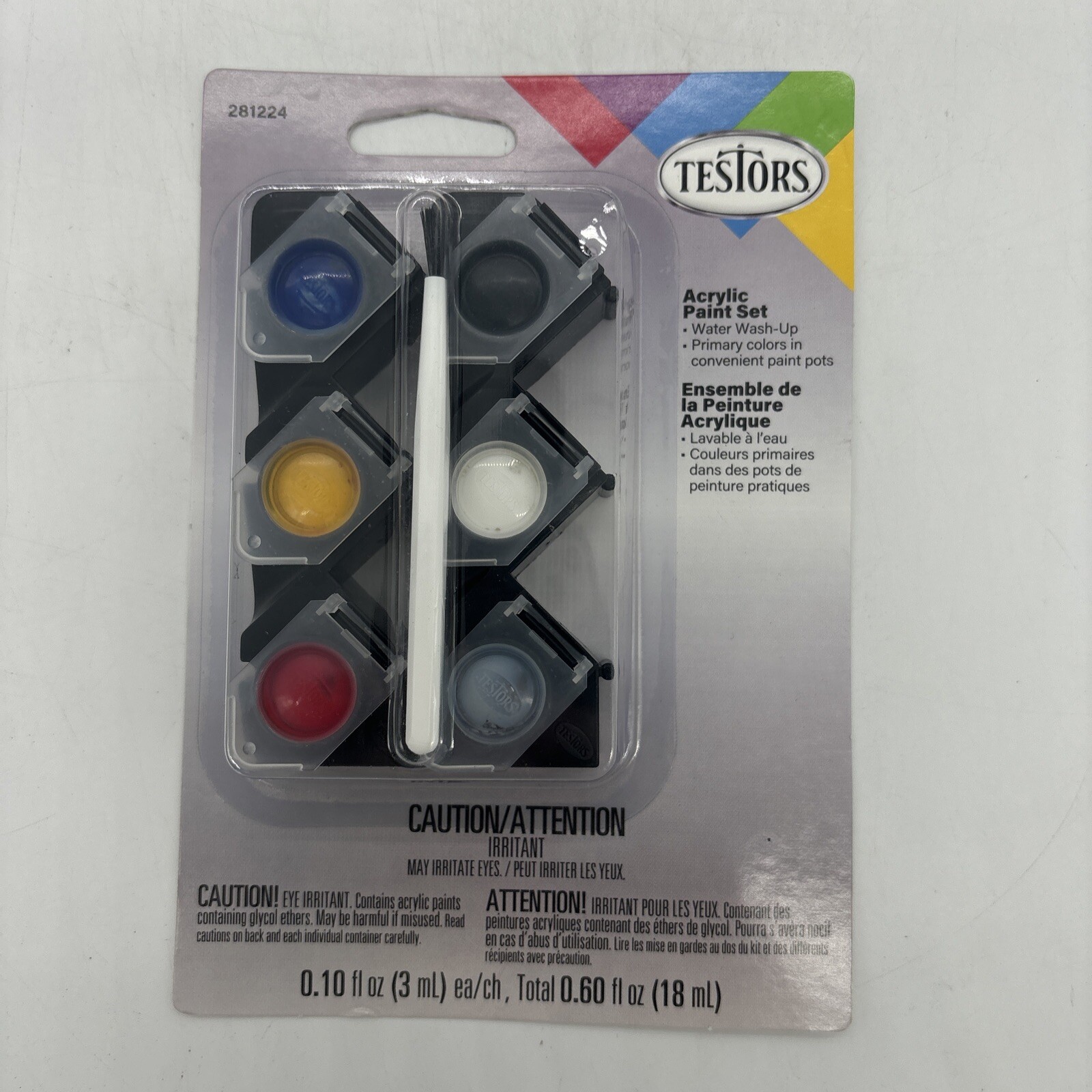 Testors Acrylic Paint Pod 6 Piece Set, Primary Colors Plastic Model ...