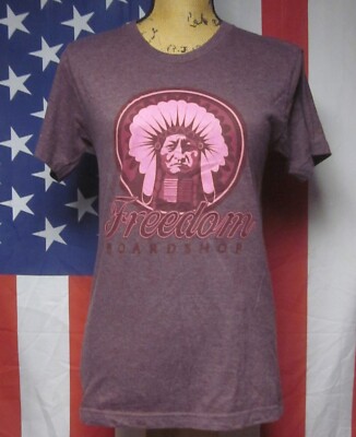 FREEDOM BOARDSHOP small T shirt Native-American chief tee Apache tribal ...