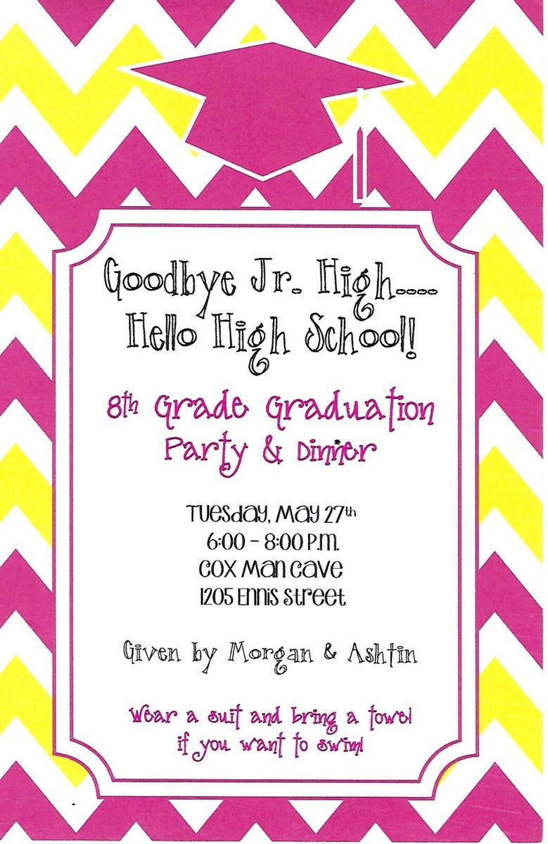8th Grade Party Invitations G Rad! School Colors Graduation Party