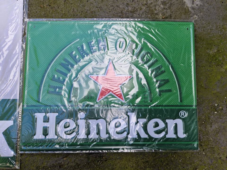 Set of 2 Sheet Metal Heineken Beer Signs | eBay