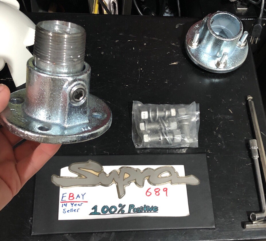 1-1/4" Wind Turbine flange to threaded pipe adapter kit new with ...