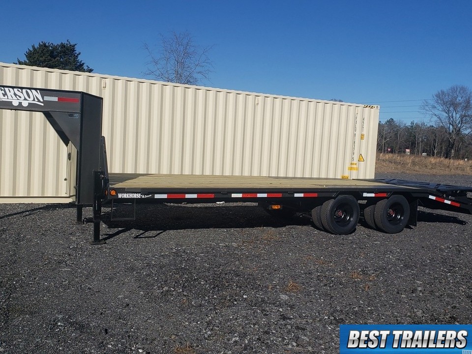 hotshot anderson trailers 25 ft 10 ton gooseneck flatbed mega ramp ...