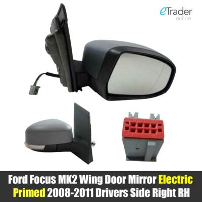 Ford Focus MK2 Wing Door Mirror Electric Primed 2008-2011 Drivers Side ...