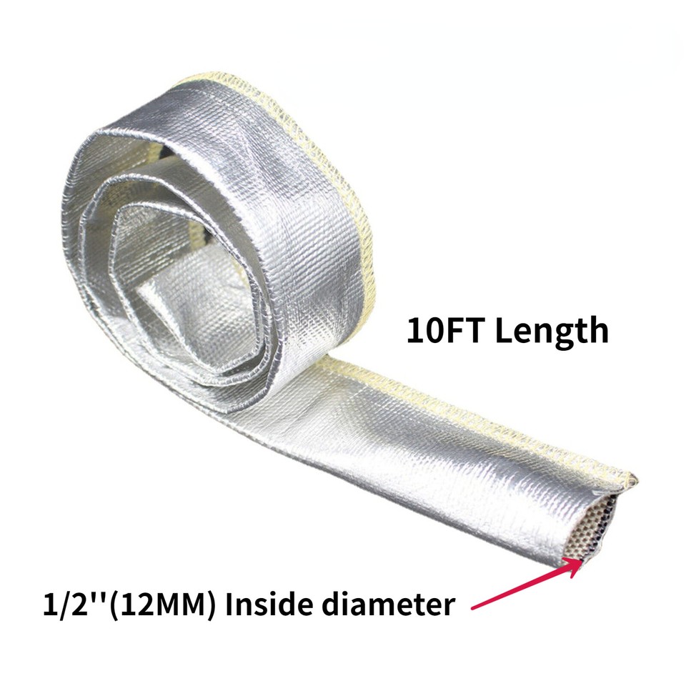 Sewn High Temp Heat Protective Sleeve Exhaust Heat Shield Aluminized ...