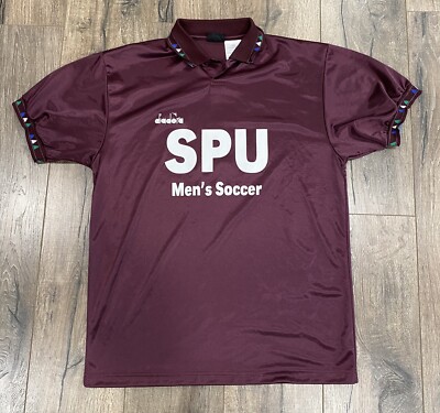 Vintage SPU Seattle Pacific Falcons University Soccer #3 Diadora Medium ...
