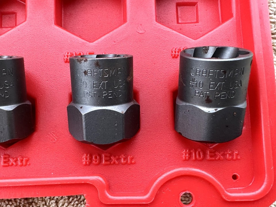 CRAFTSMAN 5 PC. NUT AND BOLT EXTRACTOR SET KIT # 3, 5, 7, 9, & 10 ...