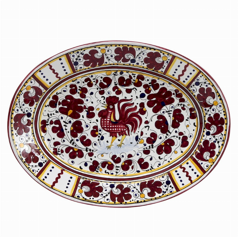 ORVIETO ROOSTER Platter Red 17 X 13 (Dimensions measured in Inches) | eBay