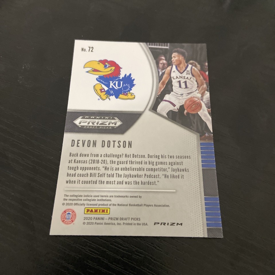 Devon Dotson RC 2020-21 Red White Blue Prizm Draft Picks Rookie Card ...