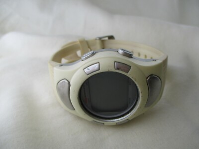 Bowflex Digital Watch Silver Toned Round Face White Buckle Band ...