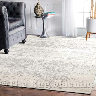 FORTUNA SILVER GREY MEDALLION ANTIQUE STYLE TRADITIONAL FLOOR RUG ...
