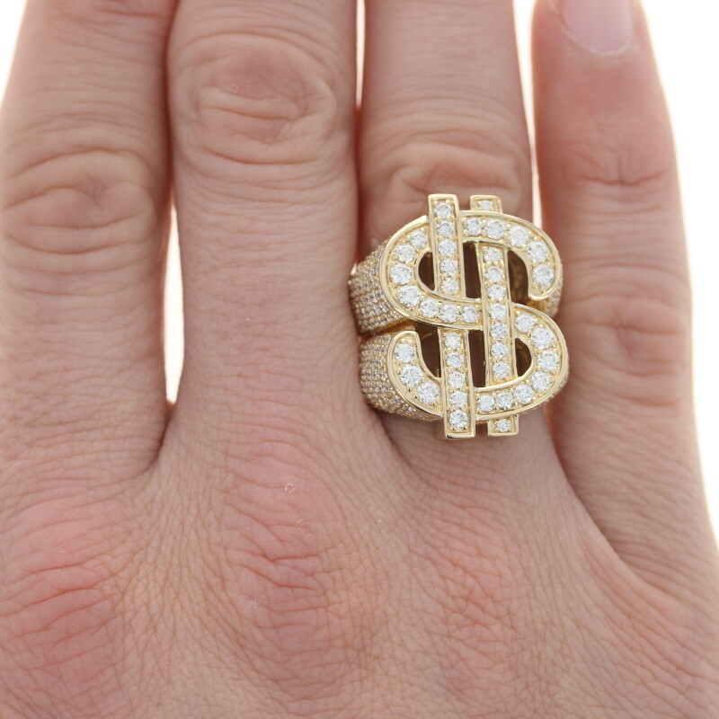 Gold Dollar Sign With Diamonds Icebox Dollar Sign Diamond Pendant