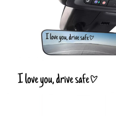 1Pc "I love you, drive safe" Sticker Decor Car Rearview Mirror Decal ...