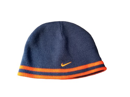 Youth Nike Beanie Knit Hat Stocking Skull Cap Reversible Orange Grey ...