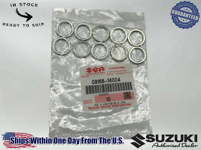 10 Suzuki Genuine OEM Authentic 14MM Drain Plug Crush Washers 09168 ...