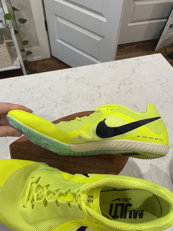 Nike Zoom Rival S Neon Yellow Track Sprint Spikes Mens Size 13 Running ...