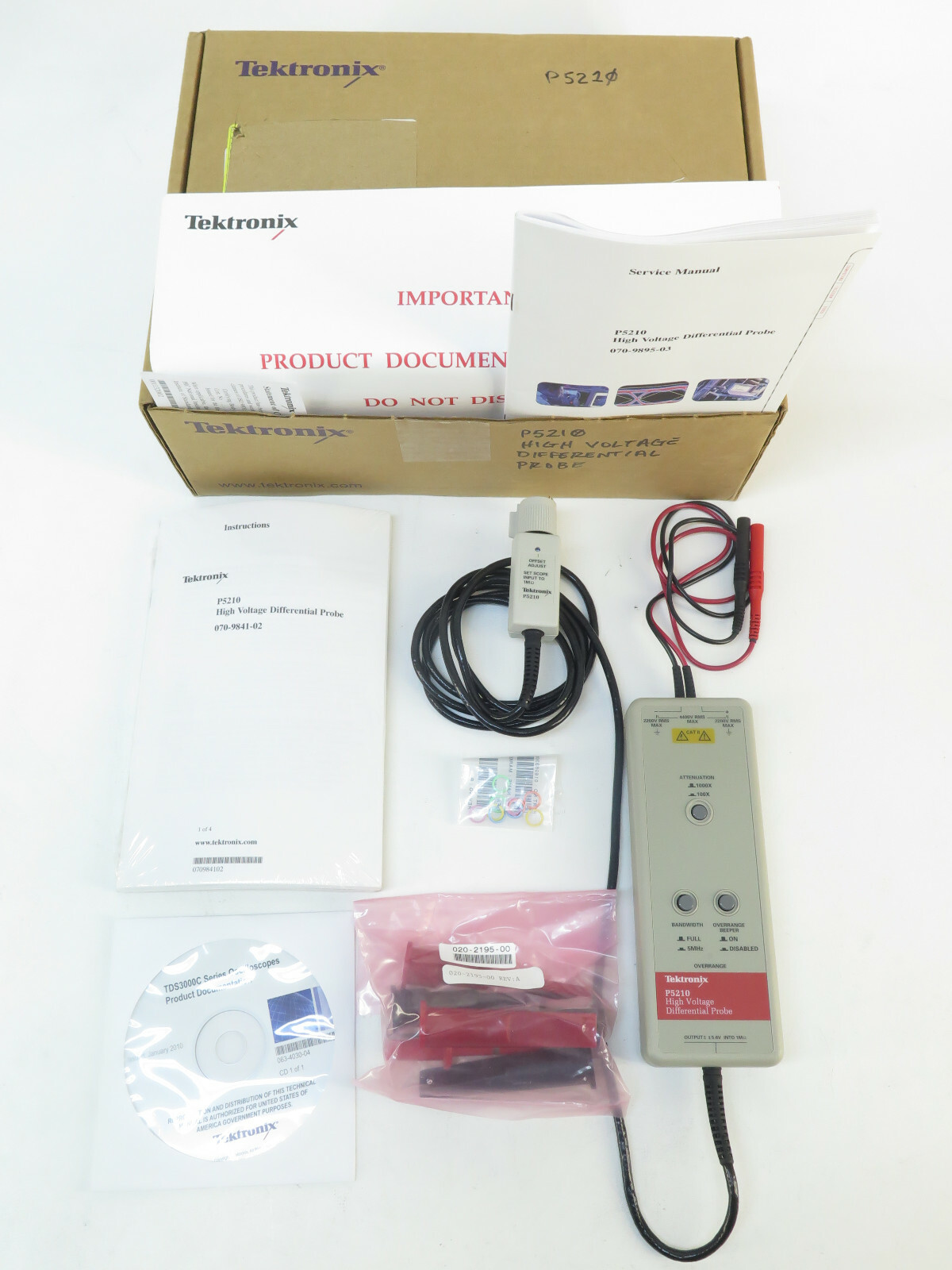 Tektronix P5210 50 MHz, 100X/1000X High Voltage Differential Probe ...