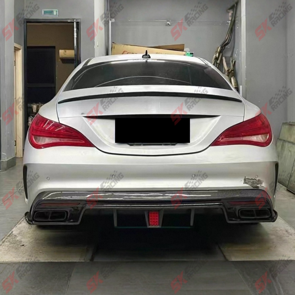 Forged Carbon Rear Diffuser Lip+Side Splitters For Benz CLA-Class CLA45 ...