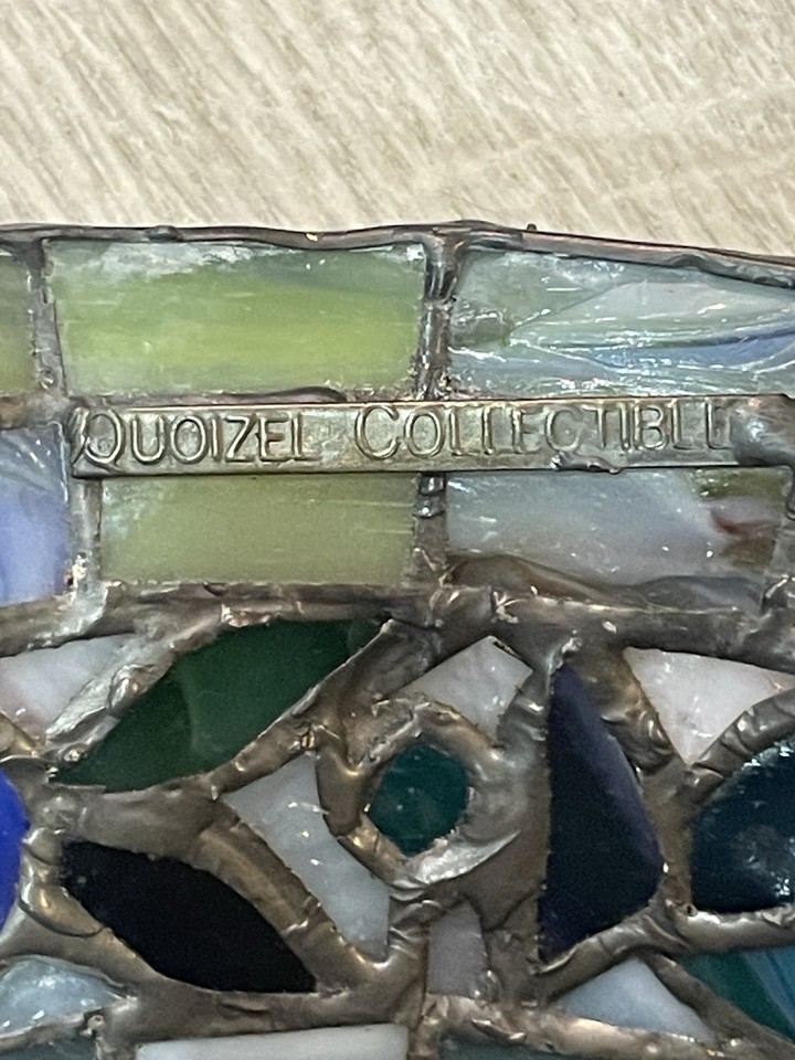 Vintage Quoizel Collectible Tiffany Style Stained Glass Multicolor Lamp ...