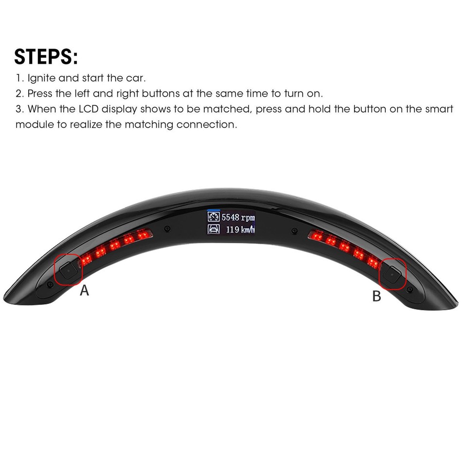 ⁺Carbon Fiber LED Shift Lights Display Steering Wheel Perforated ...