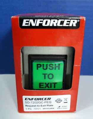 Seco-Larm Enforcer SD-7202GC-PEQ Push-To-Exit Plate Illuminated Push ...