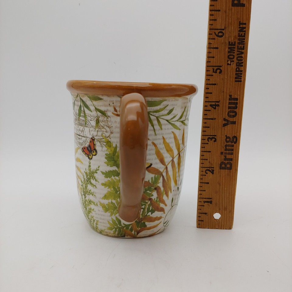 Susan Winget Studio Shop Tea Coffee Mug - 16oz Large Plants Butterfly ...