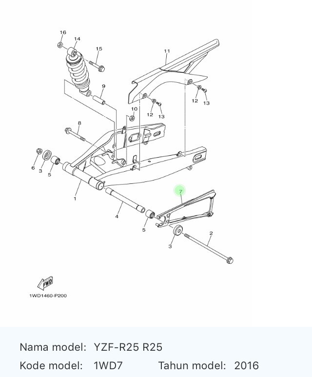 Genuine Parts Yamaha YZF R3/MT-03 2015-2024 Rear Swing Arm Rubber 1WD ...