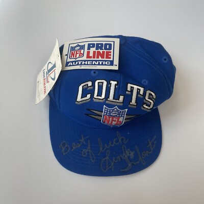 Colts Vintage Logo Athletic Proline Snapback Hat Cap NFL SIGNED By ...