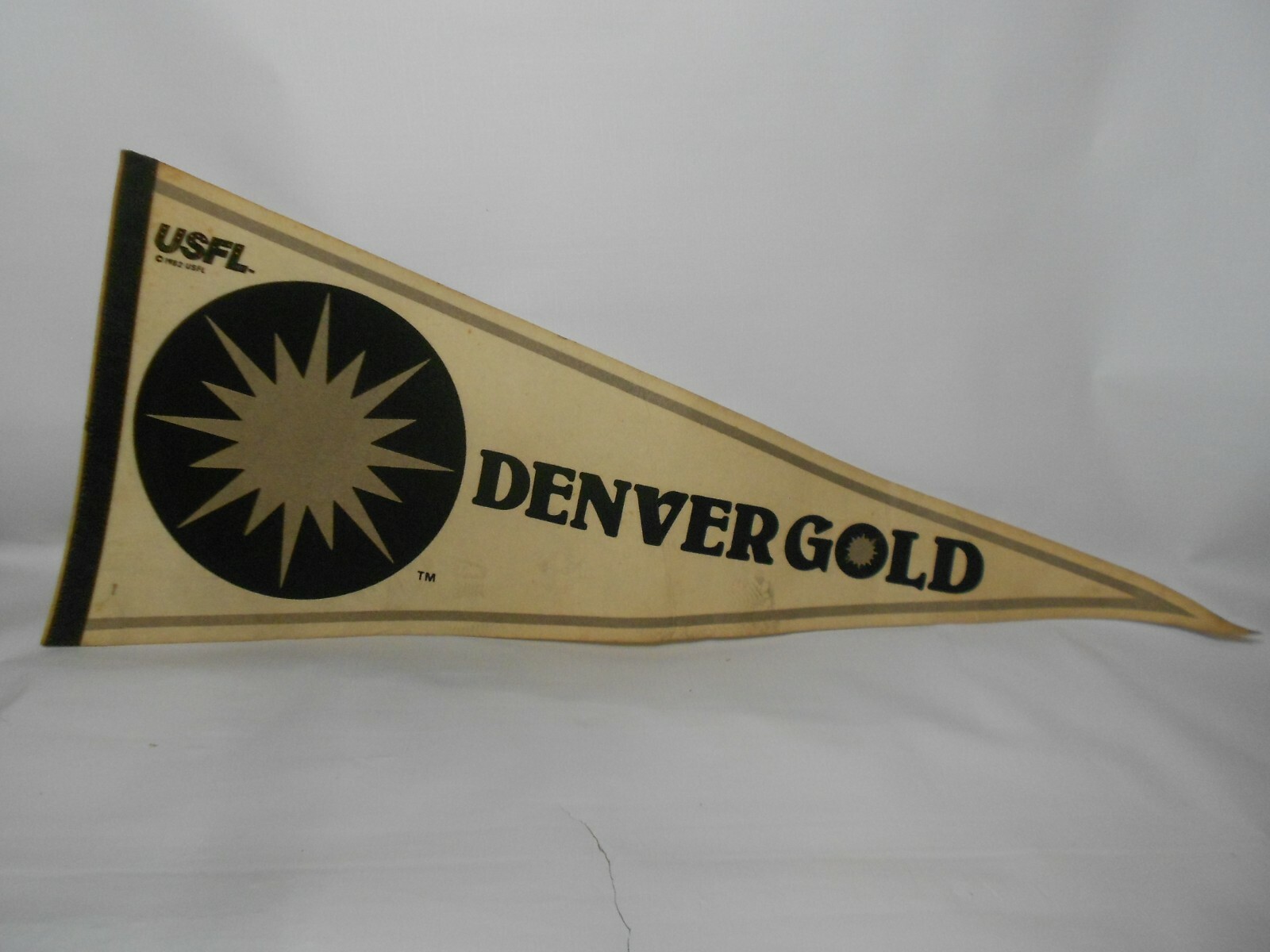 Vintage 1982 Denver Gold USFL Football Pennant Flag 80s FREE SHIPPING ...