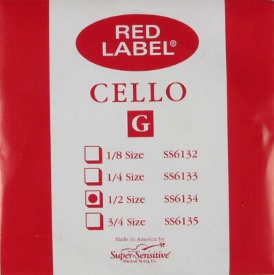 Red Label Cello G Single String 1/2 Medium SS6134 6134 New Super ...