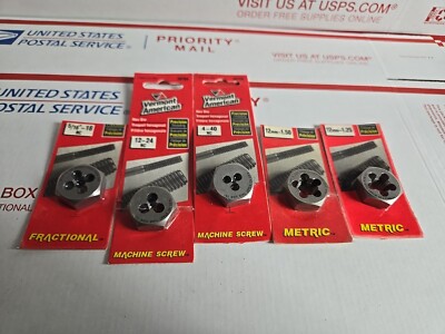 Lot of 5 Vermont American Hex Threading Dies, Hex Die Lot, AS IS, Mixed ...